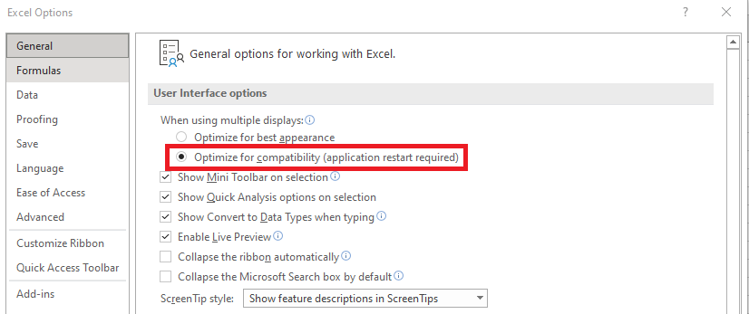 Office 365 - Display Settings | InformXL