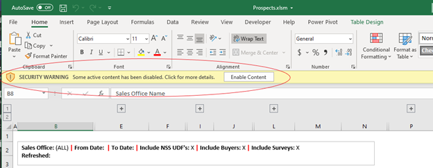 WARNING: Some active content has been disabled | InformXL