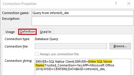 informXL Datamart Report Reconfiguration | InformXL