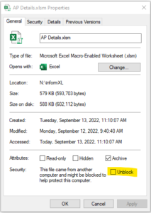 Microsoft has blocked macros from running | InformXL